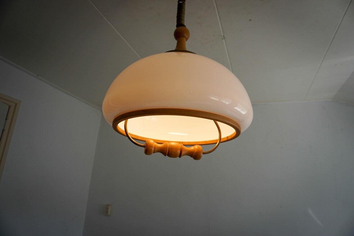 Vintage Dutch Design, Pendant Lamp, Steinhauer, Mushroom Shade, Space ...