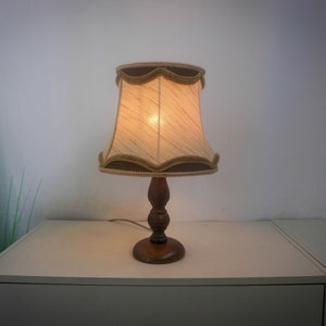 1960s Oak Wood Table Lamp, Very Rare Vintage Table Lamp 60s, Table Lamp ...