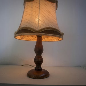 1960s Oak Wood Table Lamp, Very Rare Vintage Table Lamp 60s, Table Lamp ...