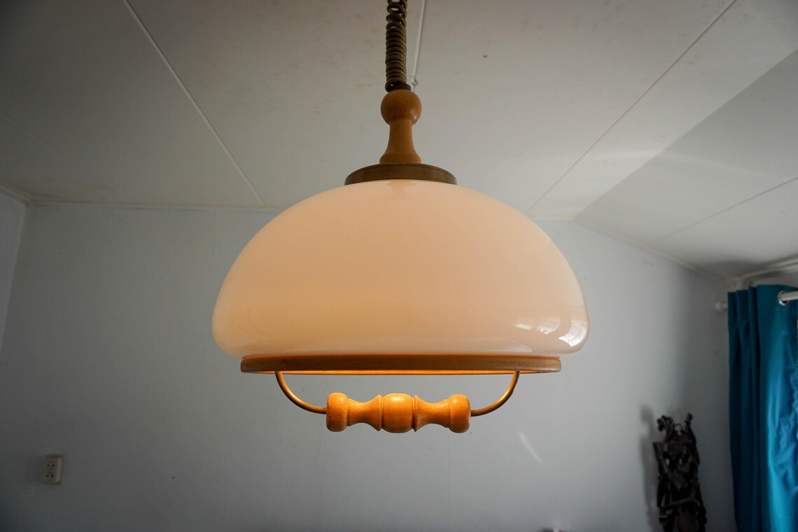 Vintage Dutch Design, Pendant Lamp, Steinhauer, Mushroom Shade, Space ...