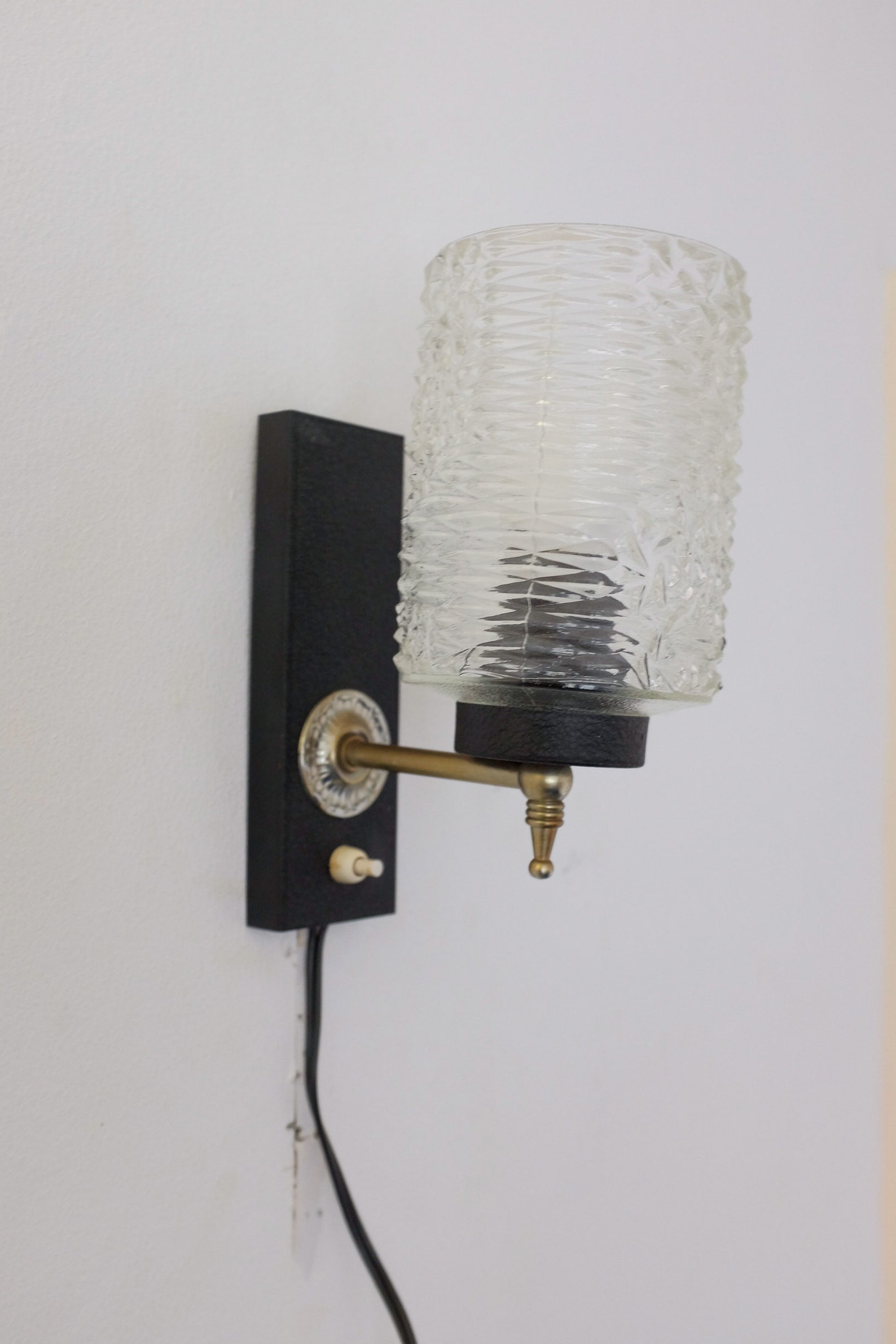 Mid Century Black Metal Wall Mounted Arm Lamp, Danish Modern Lighting ...