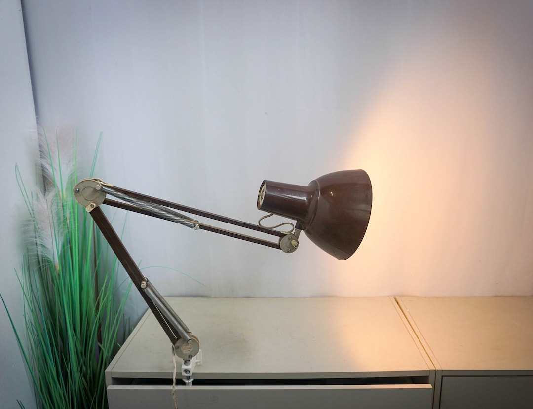 1970s Luxo Sweden Mid Century Brown Plastic Architect Lamp, Vintage ...