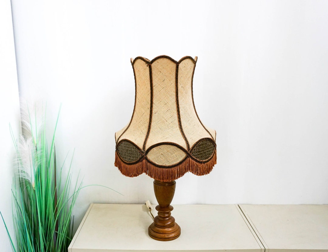 1960s Oak Wood Table Lamp, Very Rare Vintage Table Lamp 60s, Table Lamp ...