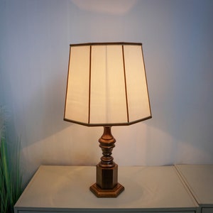 1960s Oak Wood Table Lamp, Very Rare Vintage Table Lamp 60s, Table Lamp ...