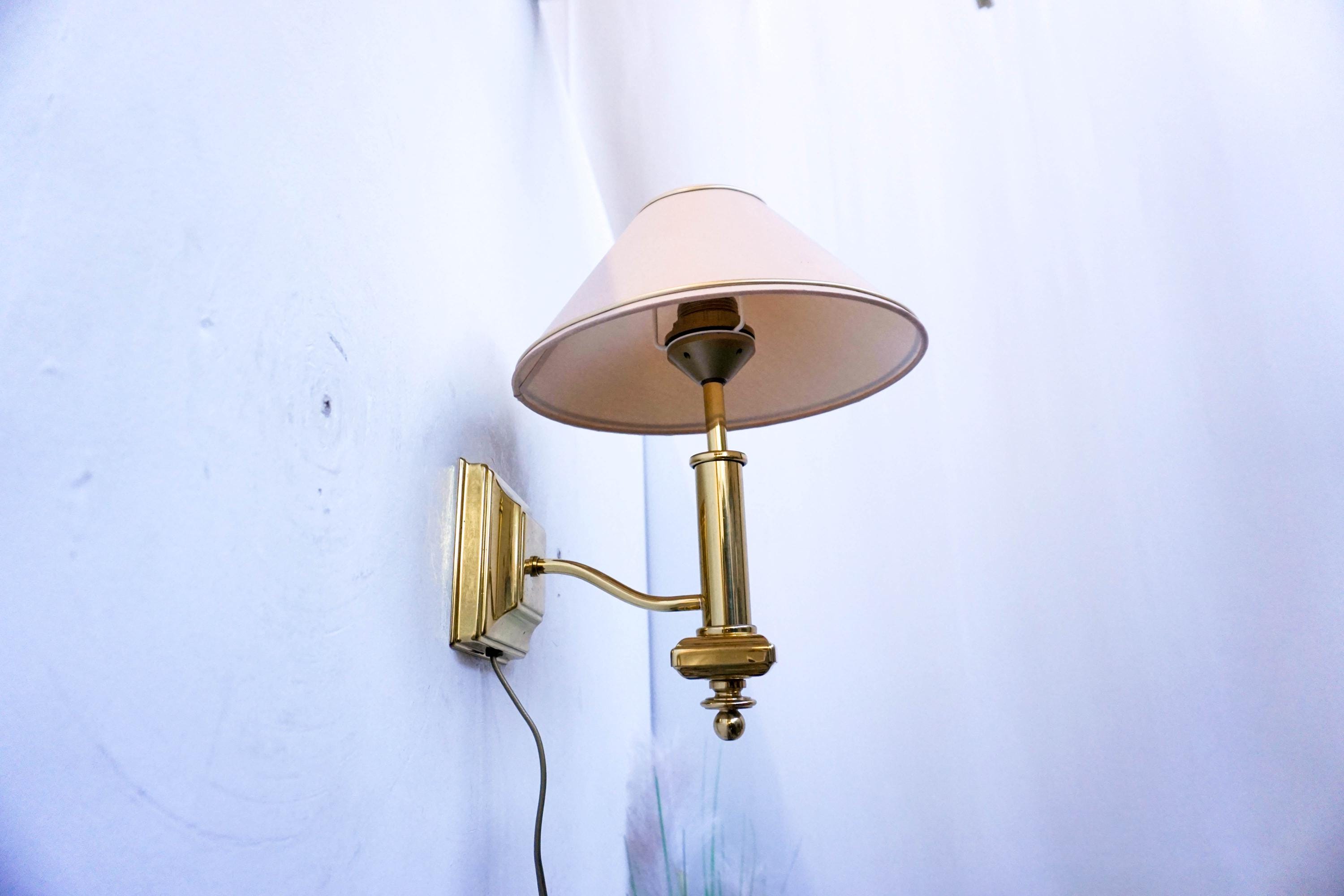 1980s Mid Century Brass Wall Mounted Lamp Wall Lamp Brass Sconce With