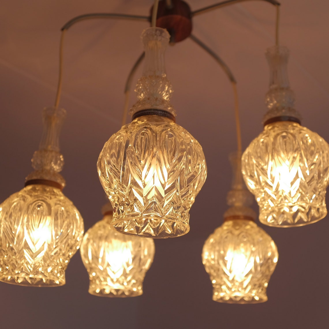 1960s Swedish Design Vintage Pendant Lamp Elegant Cut | Etsy