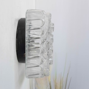 Vintage Mid Century Clear Glass Ceiling Lamp, Glass Globe Wall Lamp ...