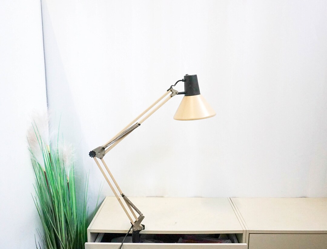 Mid Century Beige Architect Lamp, Vintage Desk Lamp, Adjustable Lamp - Etsy