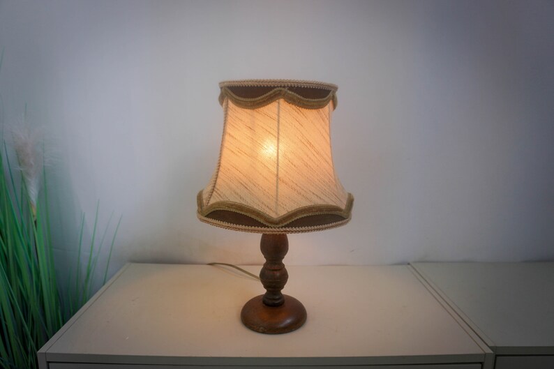 1960s Oak Wood Table Lamp, Very Rare Vintage Table Lamp 60s, Table Lamp ...