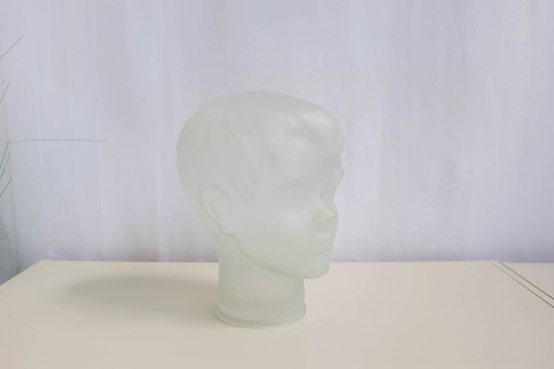 Glass Head Mannequin, Boy, Glass Head Sculptural Stand, Hat Head Phone ...