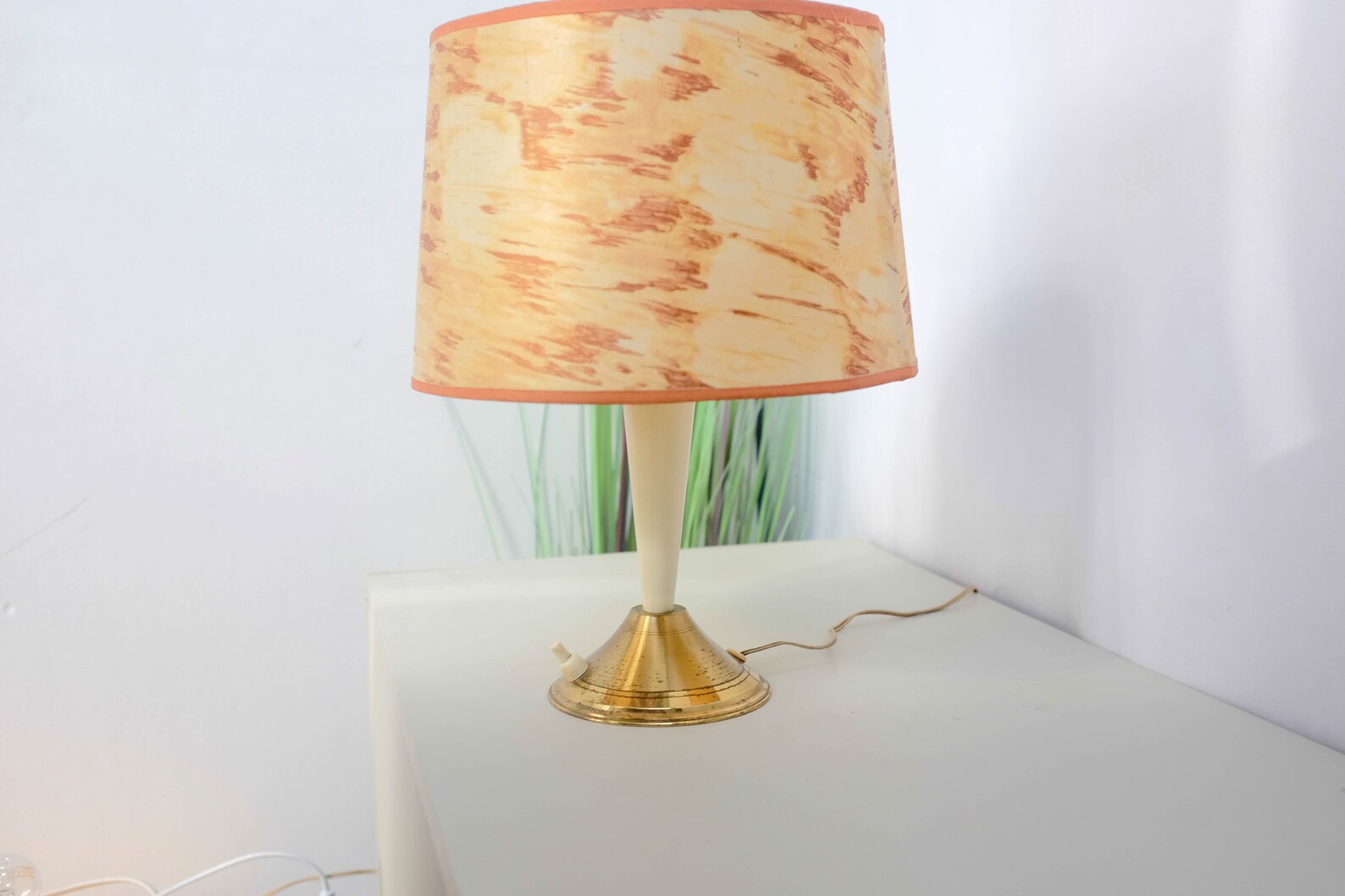 1950s Vintage Table Lamp Desk Light Table Lamp Beige Brown - Etsy