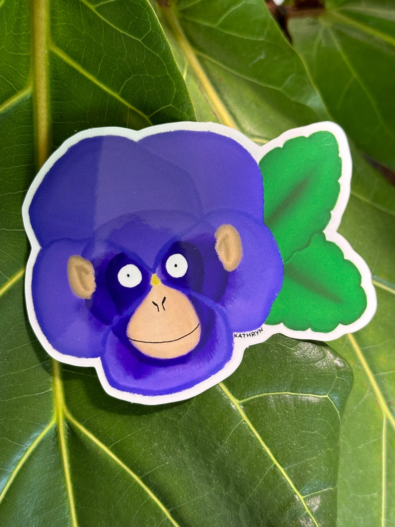 Chimpanzee + Pansy = Chimpansy Sticker - Etsy