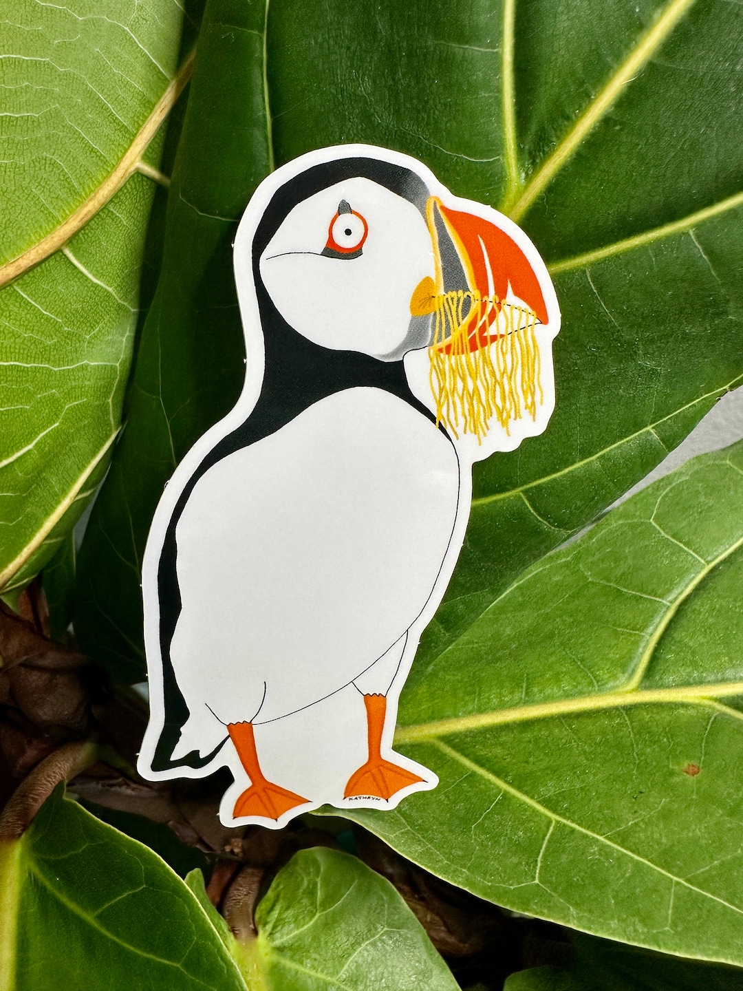 Pasta Eating Puffin Sticker - Etsy