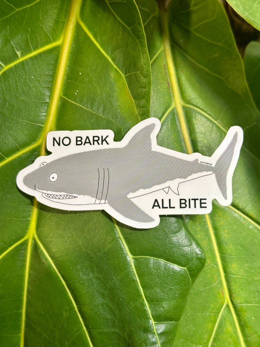 No Bite All Bark Shark Sticker - Etsy