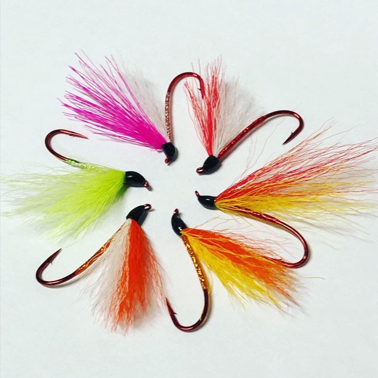 Mickey finn fly chartreuse & white tamaño 4 Moscas salmón - Etsy España