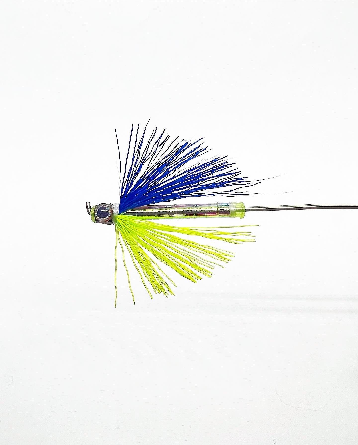 Buck Tail Tube/trolling Fly Blue & Chartreuse 1 1/2” Steelhead Flies ...