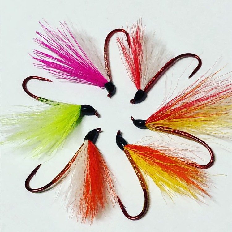 Mickey finn fly chartreuse & white tamaño 4 Moscas salmón - Etsy España