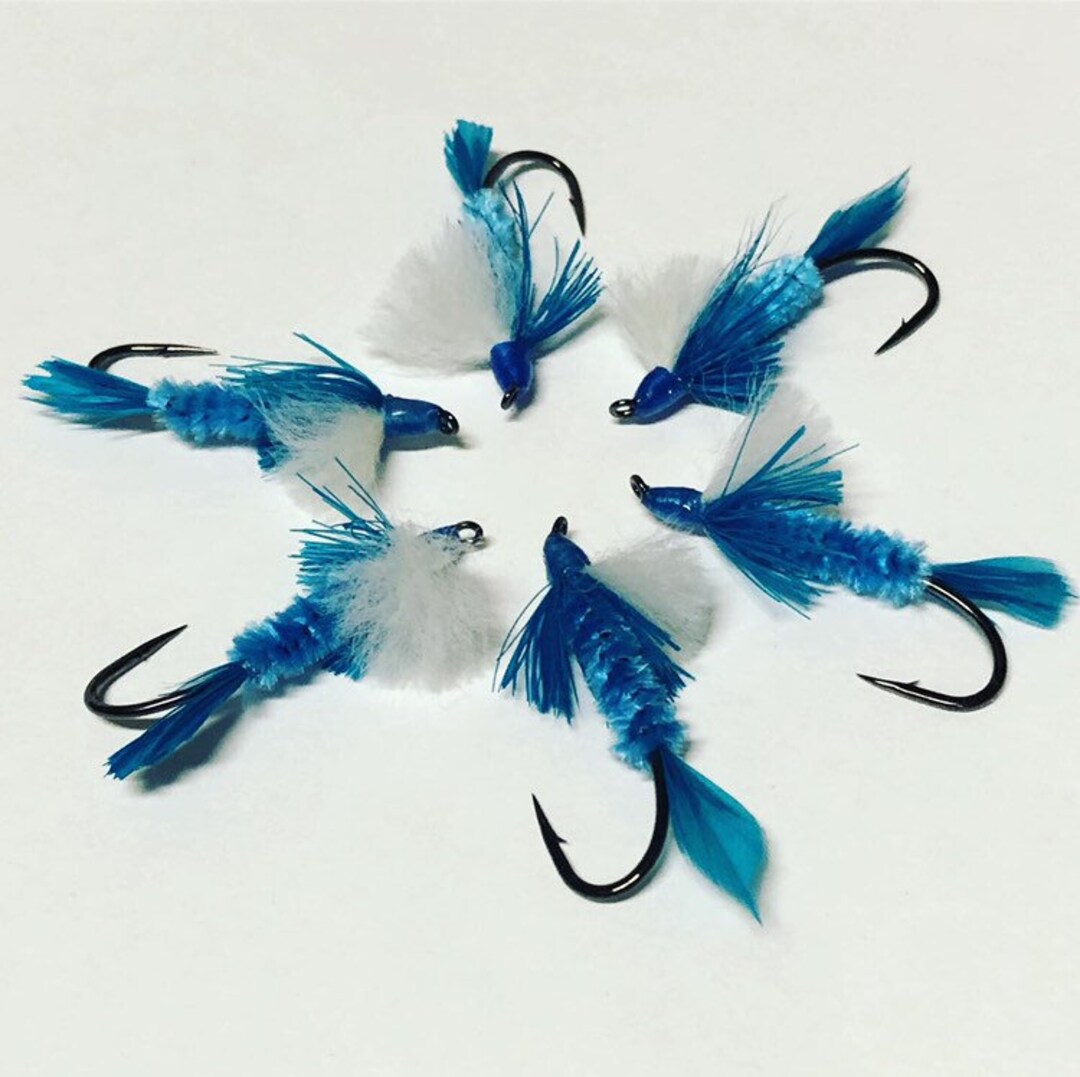 Polar Shrimp Salmon Flies UV Blue & White Qty.6 Size 2 - Etsy