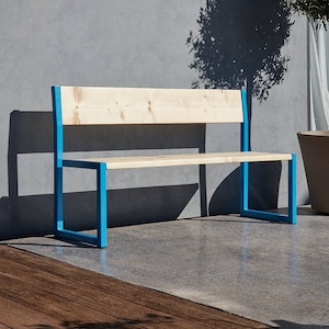 Outdoor Garden Park Bench Blue - Etsy