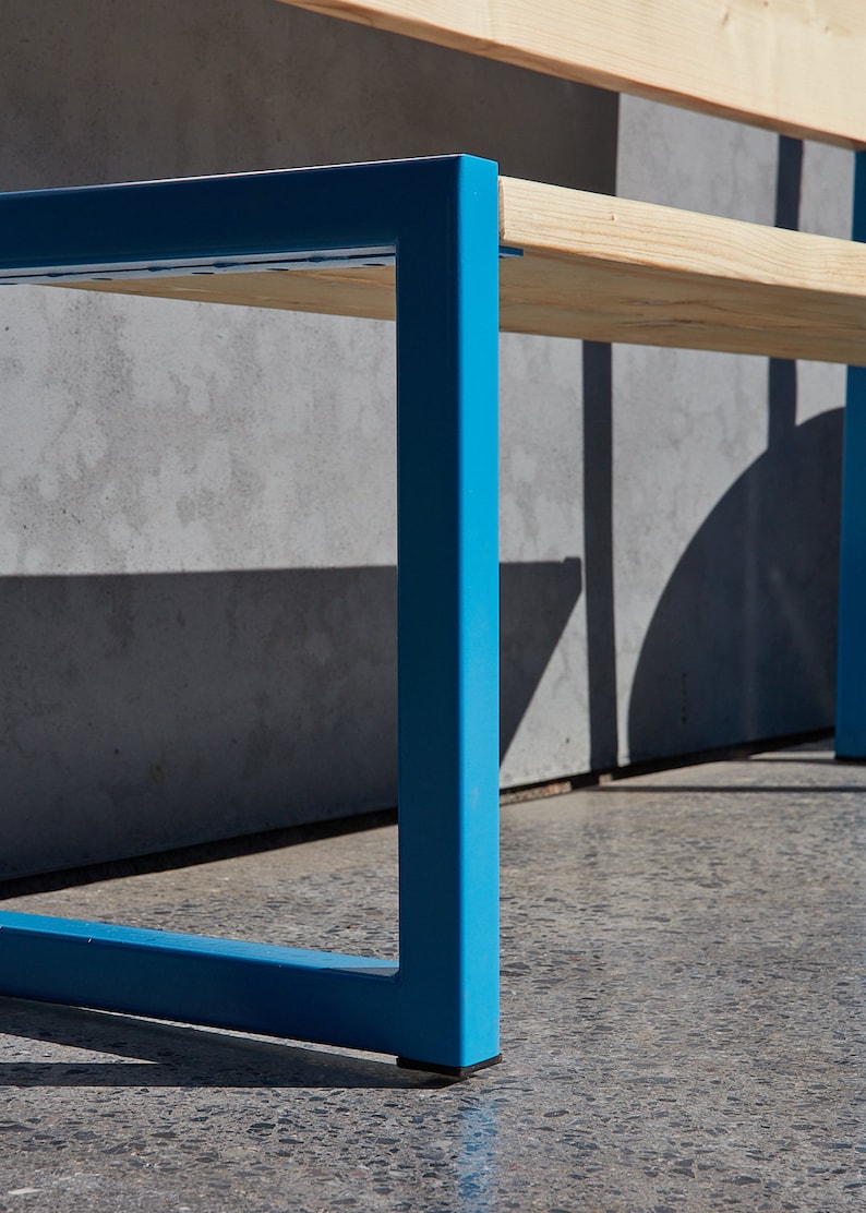 Outdoor Garden Park Bench Blue - Etsy