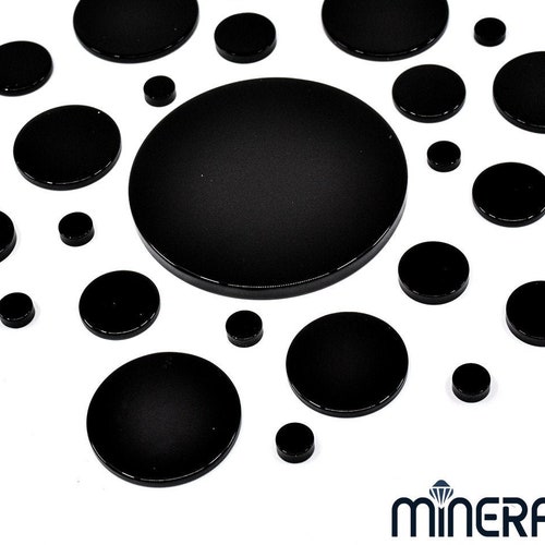 Natural Black Onyx Round Coin Discs Flat Top Loose Gemstone - Etsy