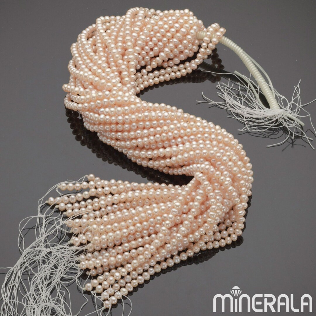 Natural Freshwater Pearl Peach Color Potato 4.5-5.5mm Beads 15" Strand ...