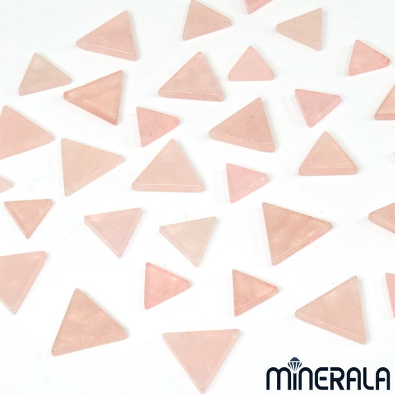 Natural Light Pink Rose Quartz Triangle Shape Flat Top Loose - Etsy