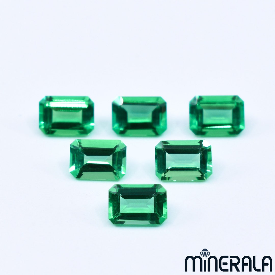 Lab Grown Colombian Emerald Octagon Faceted Gemstone for Settings 5x7mm ...