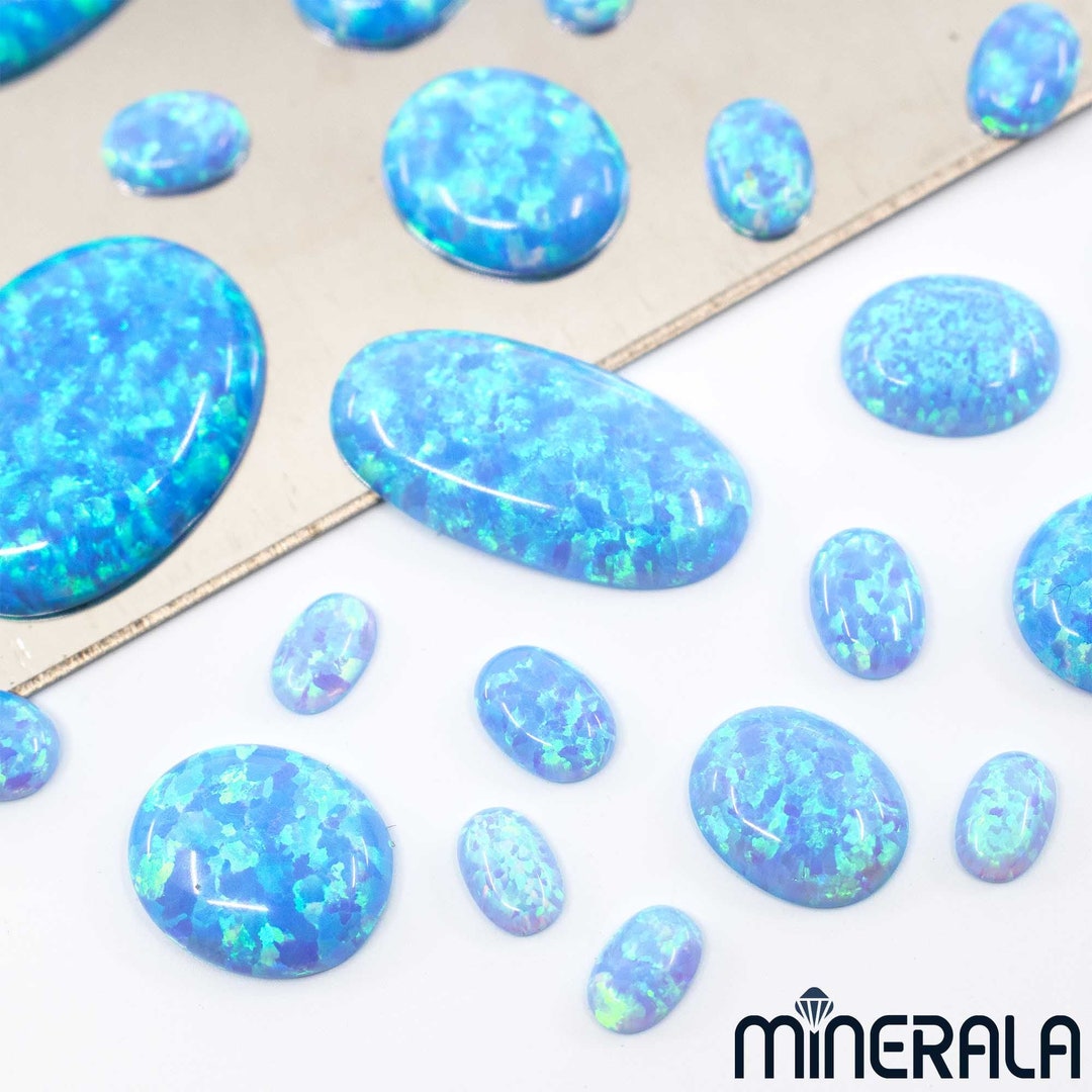 Sky Blue Synthetic Lab Created Sparkling Loose Opal for Settings ...