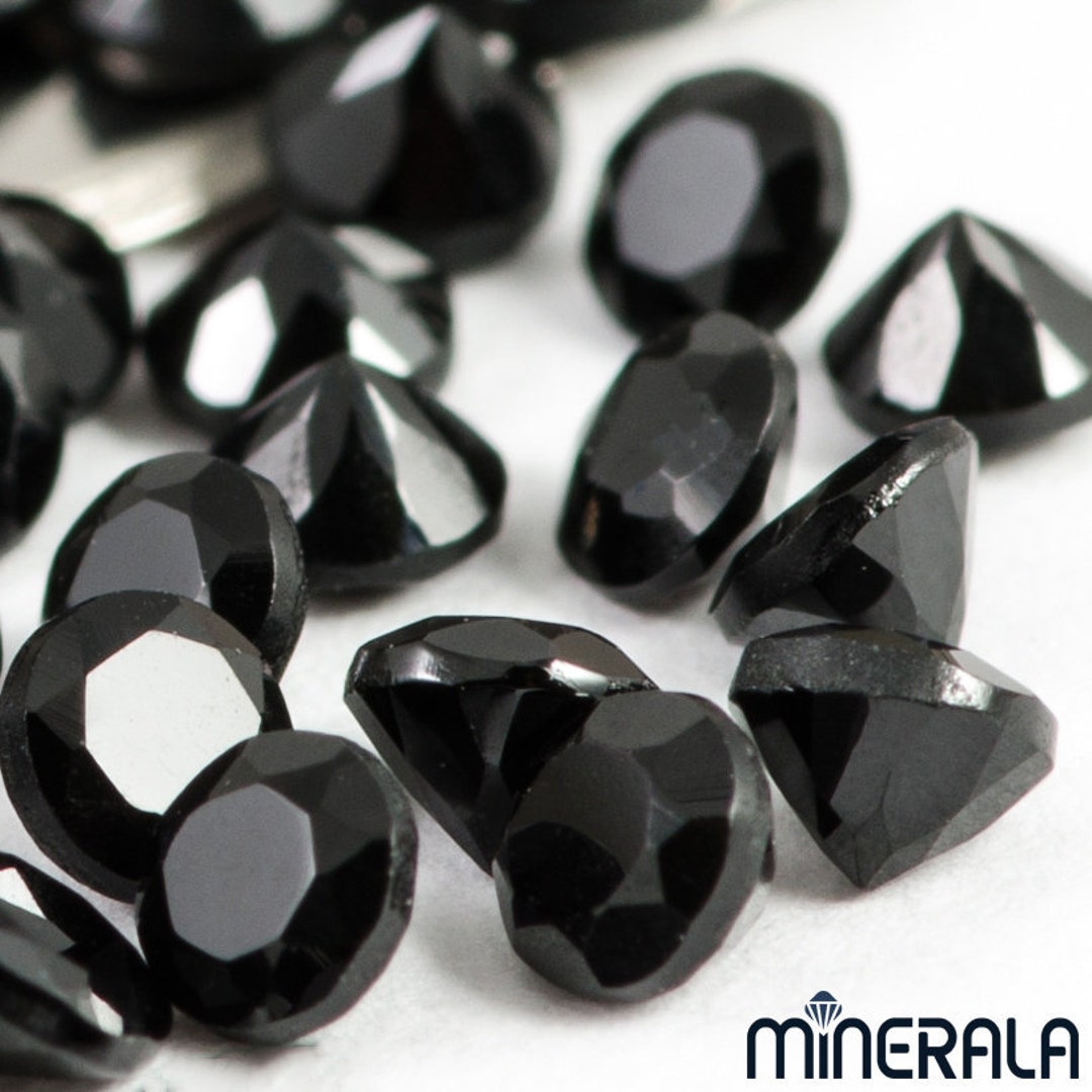 Natural Black Spinel Round 1mm-3mm Faceted Loose Gemstone Wholesale Lot ...
