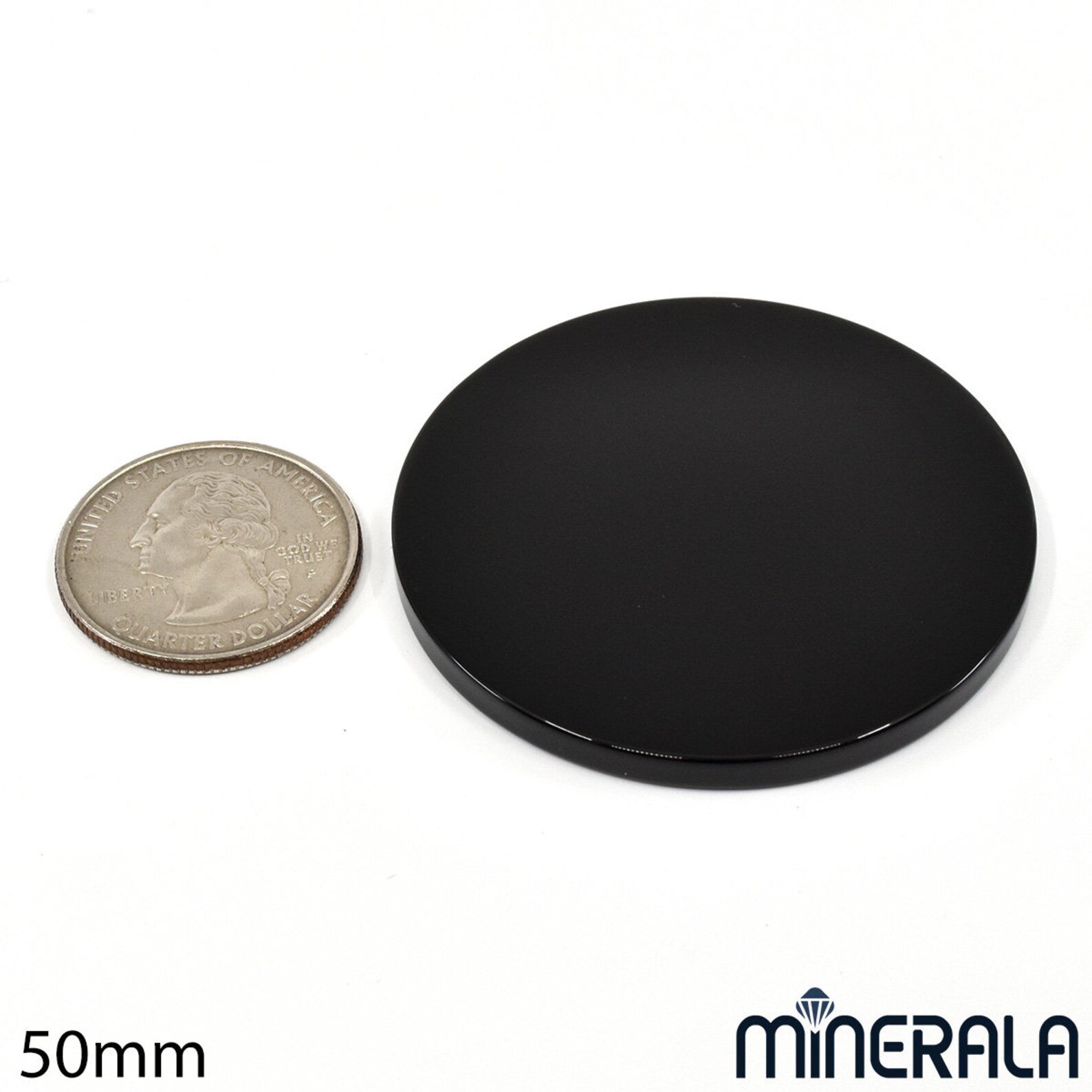 Natural Black Onyx Round Coin Discs Flat Top Loose Gemstone for Inlay ...