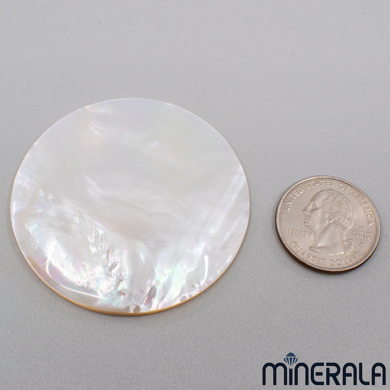 Natural Freshwater Mother of Pearl Shell Round 55mm Loose Gemstone ...