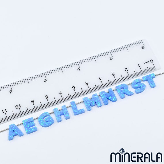 English Letters ABC Alphabet Sky Blue Synthetic Lab Created | Etsy