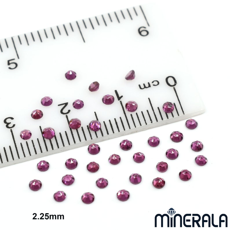Natural Red Garnet Gemstone Round Shape Rose Cut 2mm 2.25mm 2.5mm 3mm 3 ...