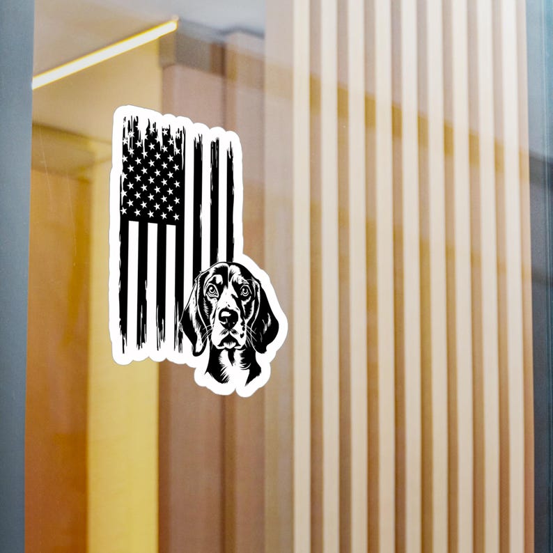 Beagle Rustic American Flag Sticker Kiss-cut Vinyl Decals - Etsy