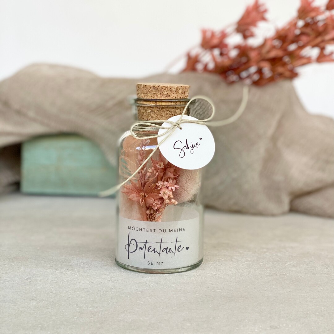 Gift Glass LEXI Do You Want to Be My Godmother Medium Dried Flower ...