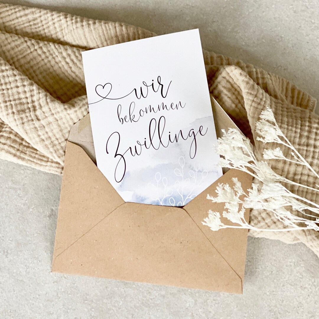 Card We Are Having Twins LUAN Envelope - Etsy