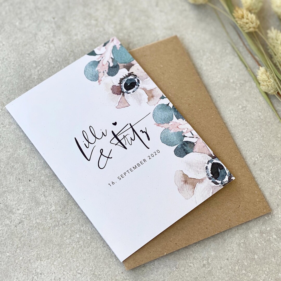 Congratulations Card Folding Card No. 30 KLARA Wedding Personalized ...