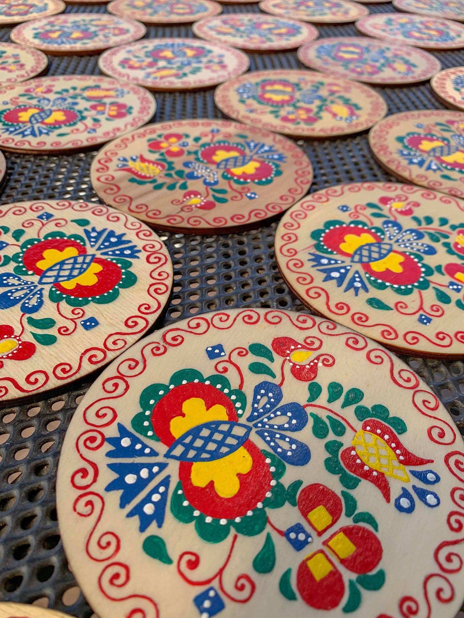 Wooden Handmade Traditional Moravian Coasters and Placemats Dining ...