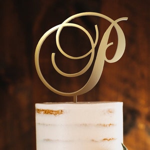 E Cake Topper, Wedding Cake Topper, Initials Cake Topper, Personalised ...