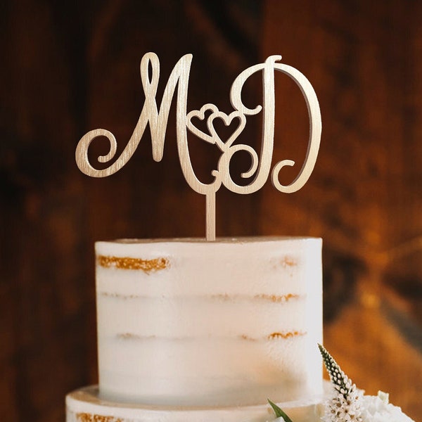 Monogram M Cake Topper Silver - Etsy