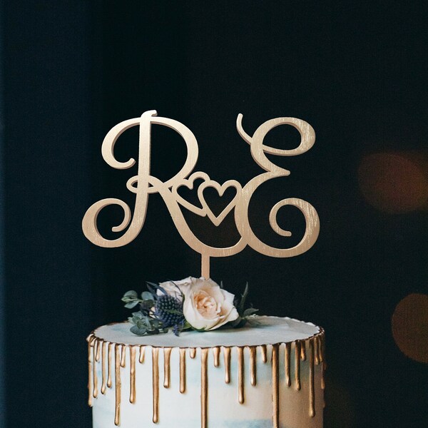 Monogram Cake Topper - Etsy