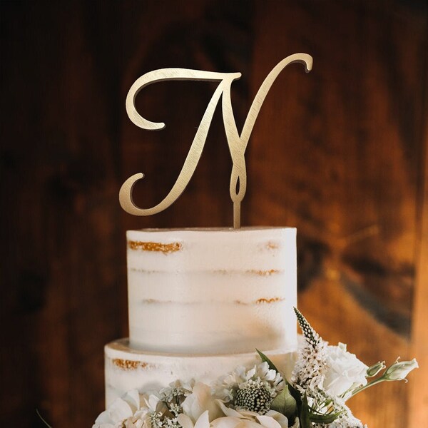 Monogram M Cake Topper Silver - Etsy