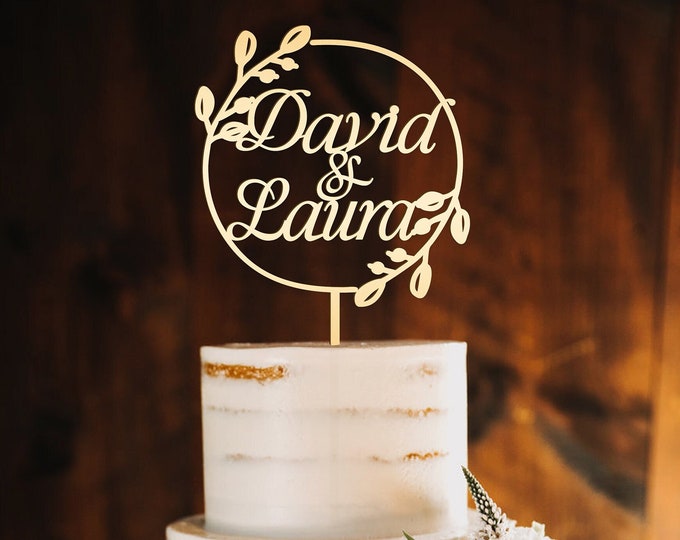 Gold Wedding Cake Topper, Custom Wedding Cake Topper, Mr and Mrs Cake ...