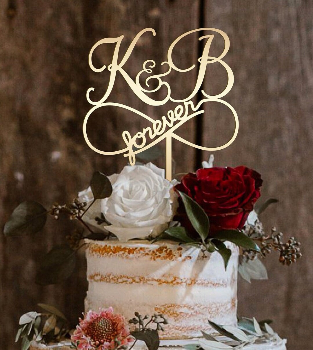 Wedding Cake Topper, Eternity Symbol, Cake Toppers for Wedding, Wooden ...