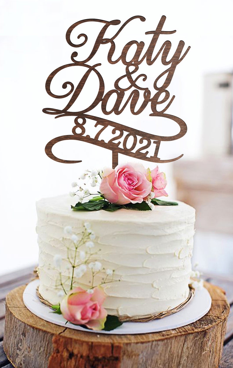 Wedding Cake Toppers Cake Topper Wedding Custom Name Cake - Etsy
