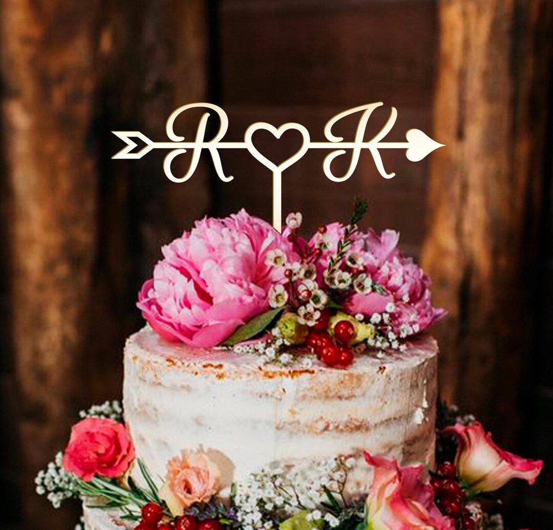 Arrow Cake Toppers, Gold Cake Toppers, Rustic Wedding Cake Toppers ...