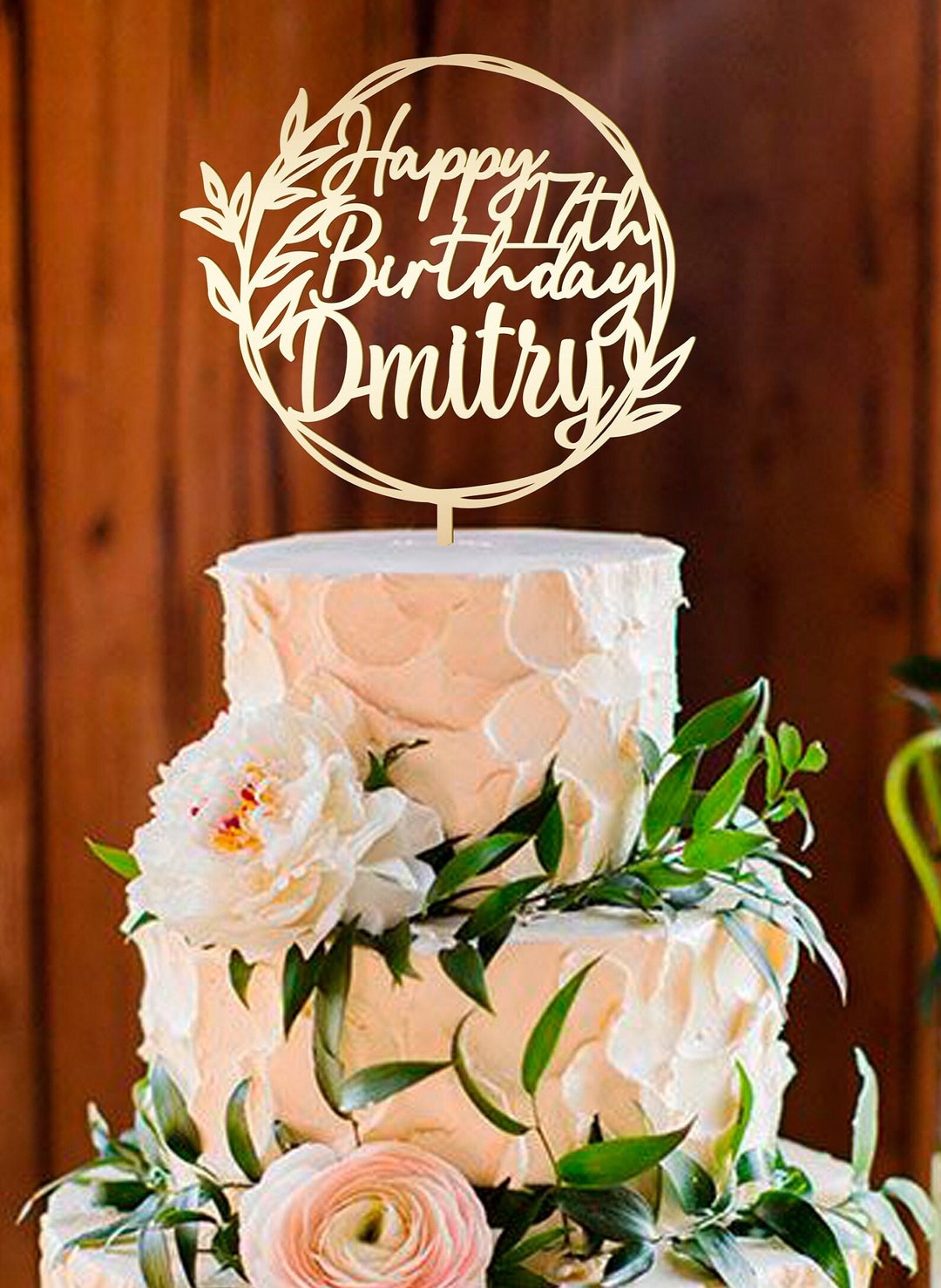 Happy Birthday Cake Topper, Personalized Birthday Cake Topper, 17th ...