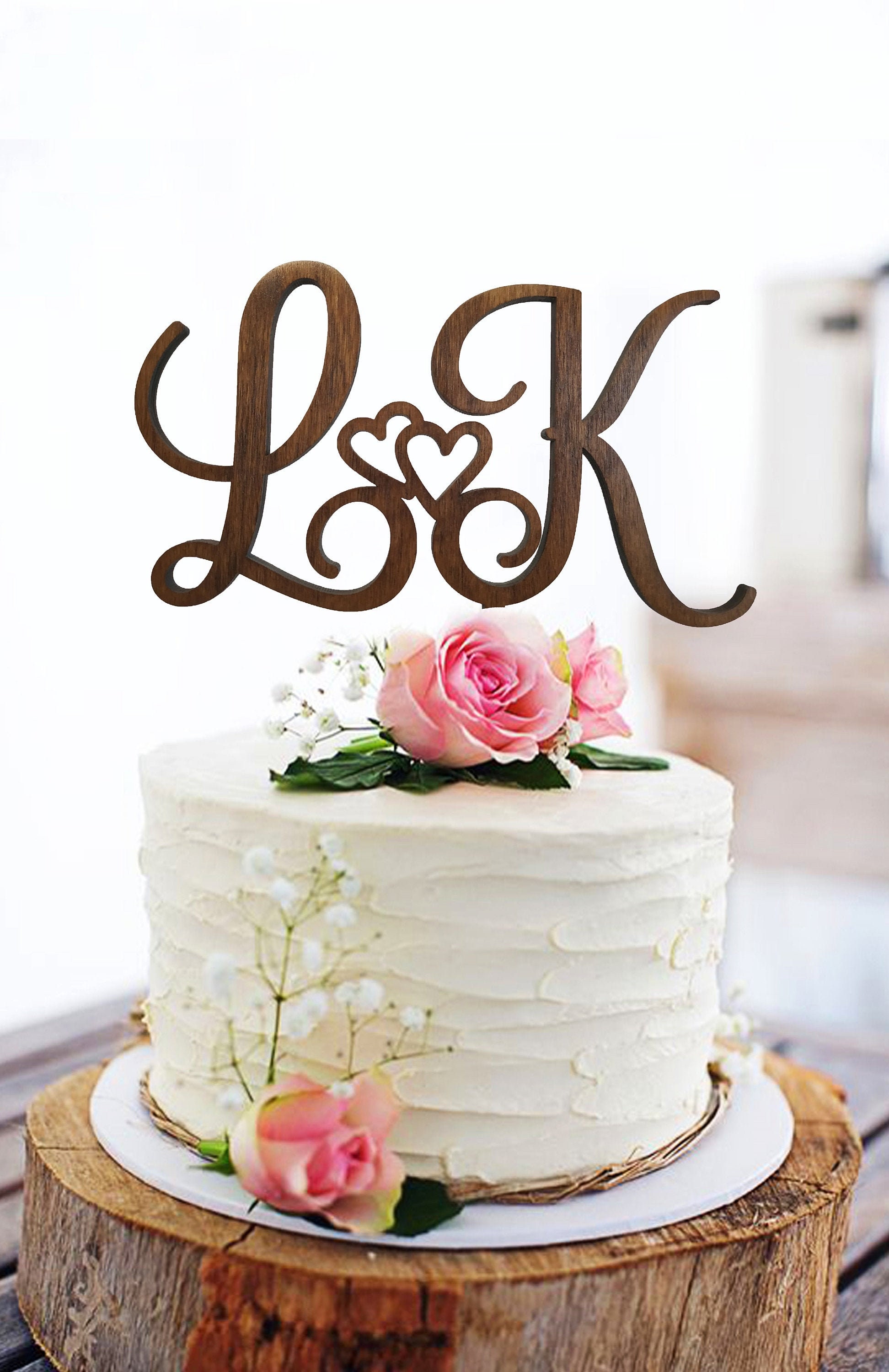 Letter Wedding Cake Toppers Initial Cake Topper Personalised | Etsy