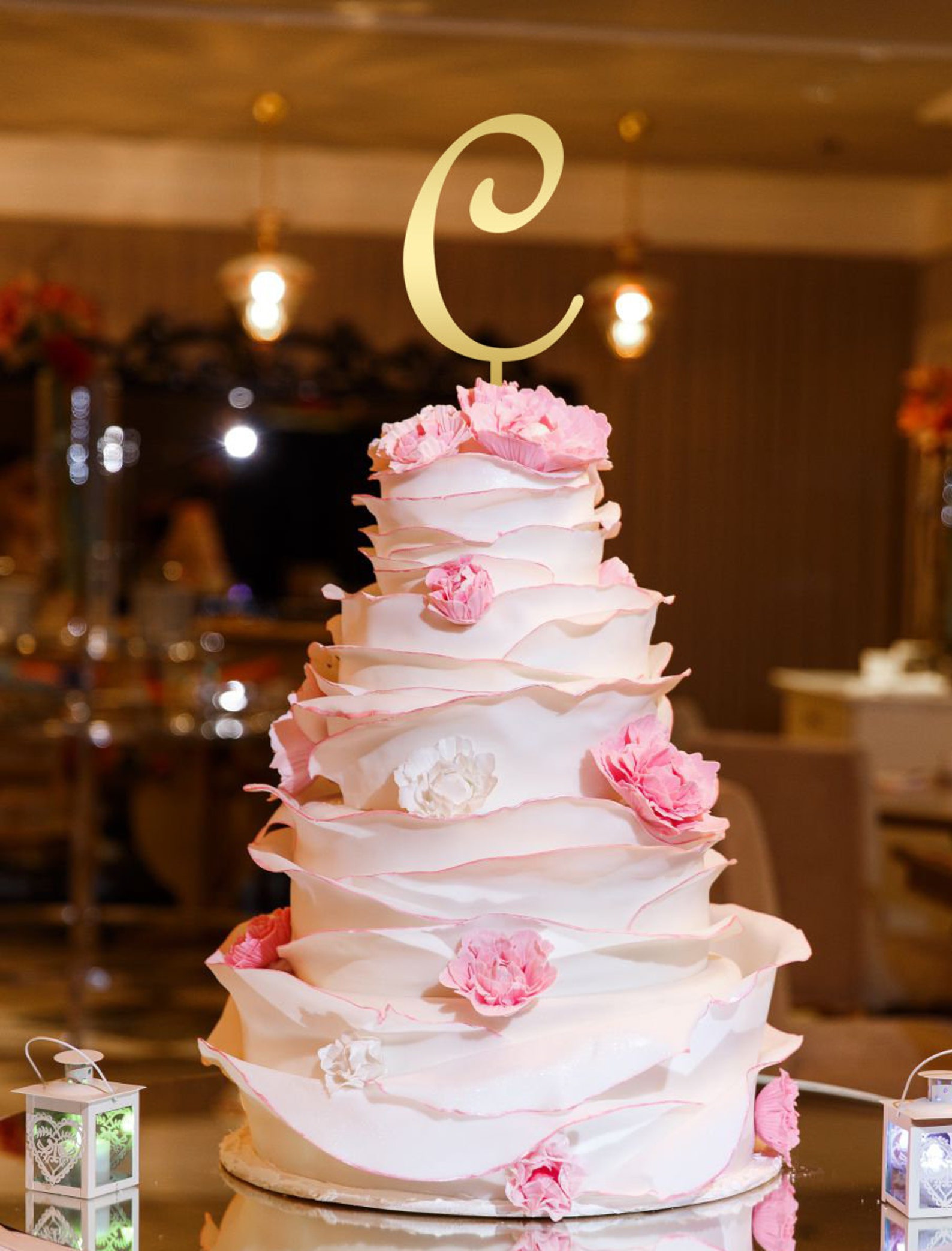 Rustic Monogram Wedding Cake Topper: Birch Wood Initial - Etsy